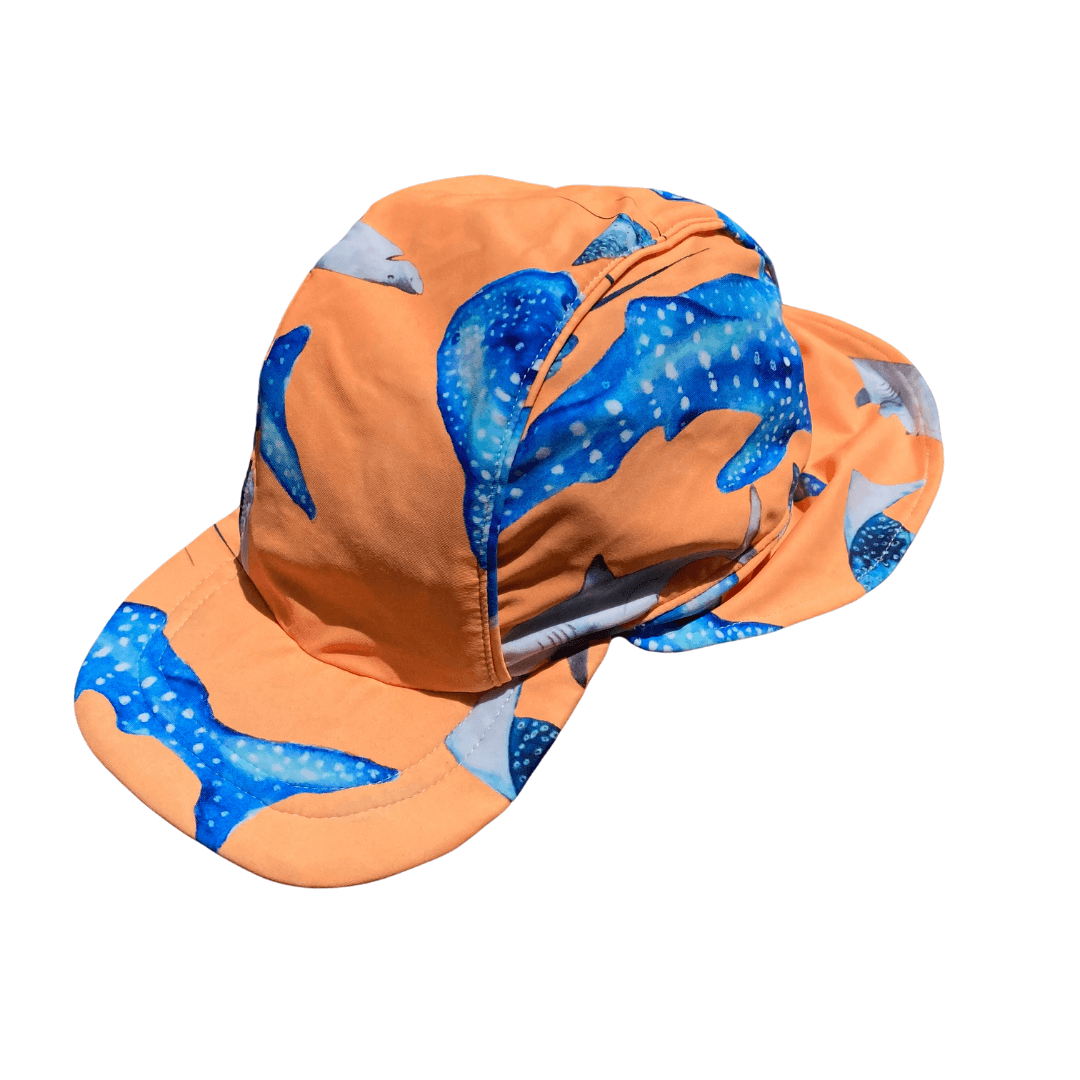 Fluro Orange Sharks Swim Hat – Cheeky Chickadee Store