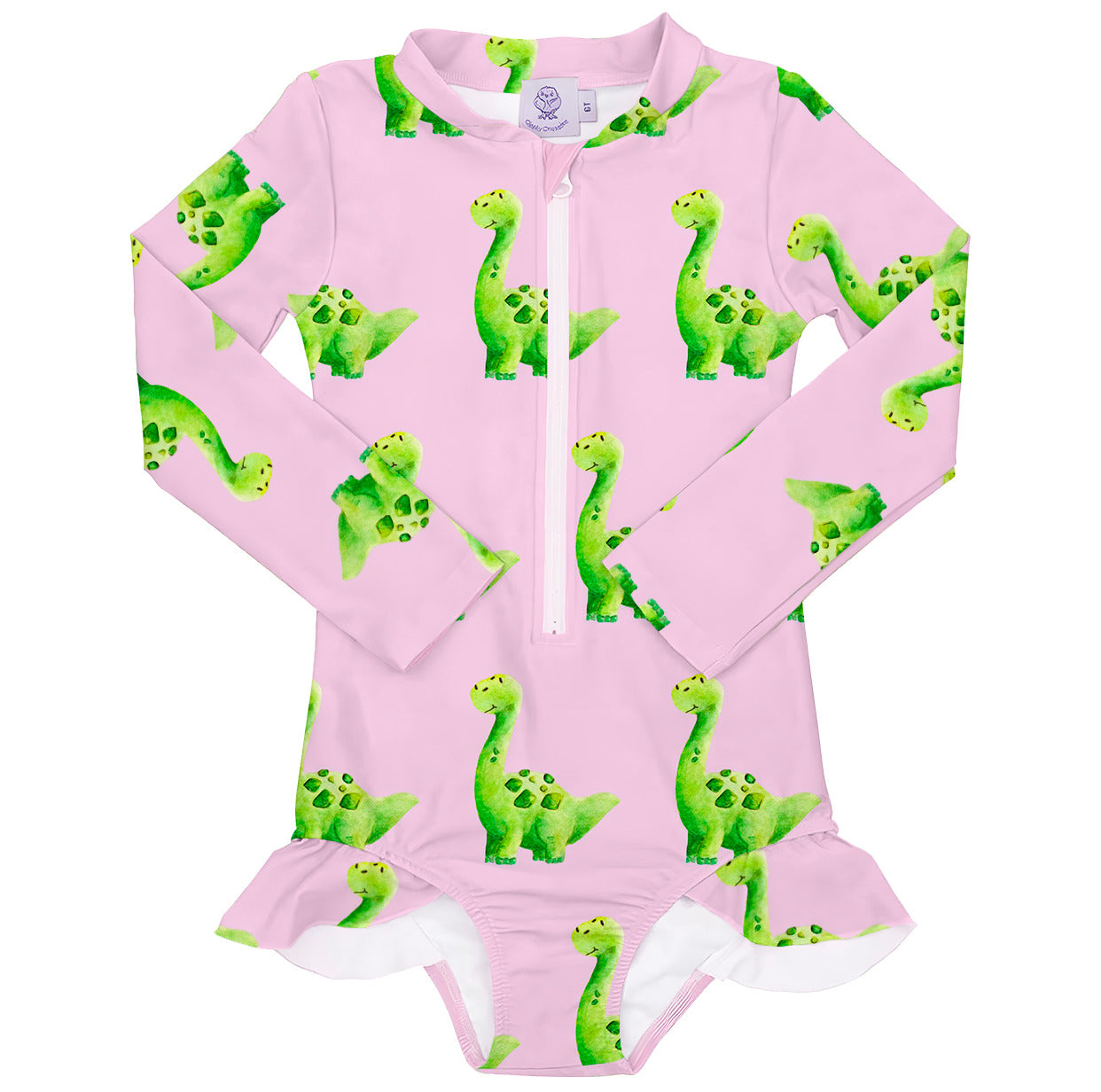Girls Swimwear - Long Sleeve | Vintage Dinosaur Print | Cheeky ...